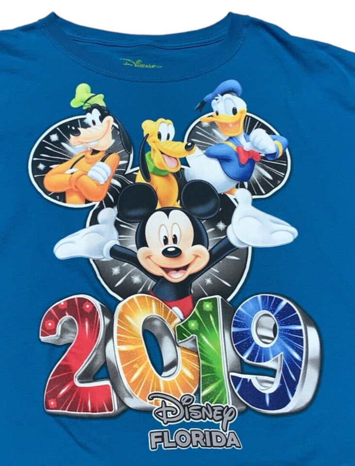 Disney Tee Shirt Men’s Size XL Blue 2019 Mickey Donald Duck Pluto Goofy ...