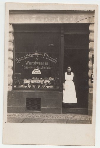 1910s Germany German Town Real Photo Postcard HOME MADE SAUSAGES ...