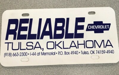 Reliable Chevrolet Tulsa, OK License Plate Insert | eBay