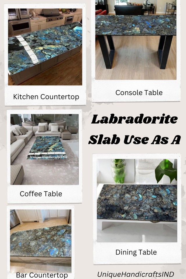 Labradorite Gemstone Agate Bathroom Slab Top, Counter Slab, Modern Home ...