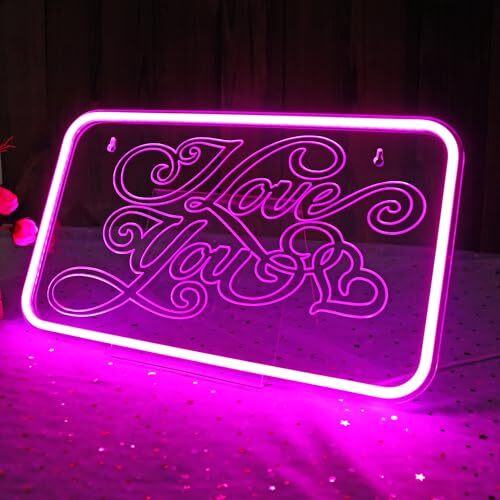 I Love You Neon Sign, Pink Romantic Neon Light Wall Decor for Bedroom ...
