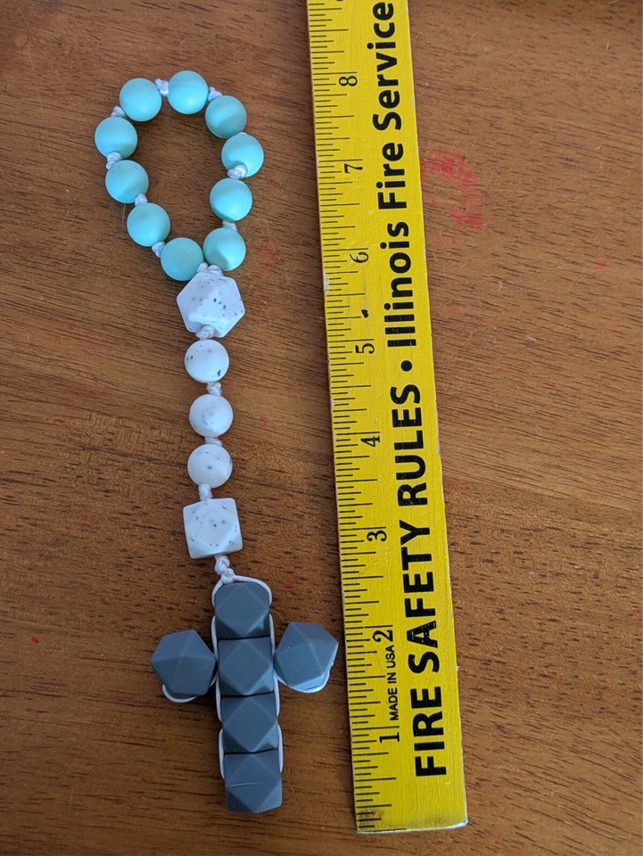 Silicone Teething Rosary for Baby Catholic Neutral Colors | eBay