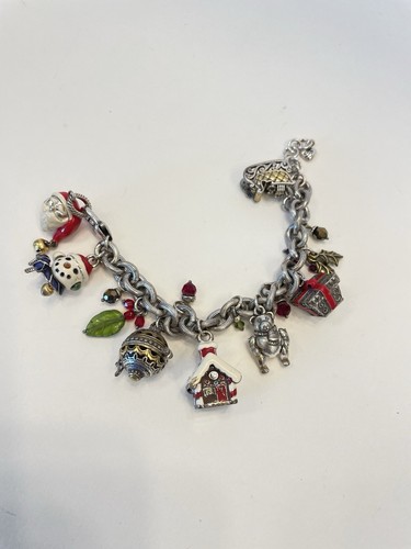 Vintage Brighton Holiday Frolic Charm Bracelet 6 charms + Crystal ...