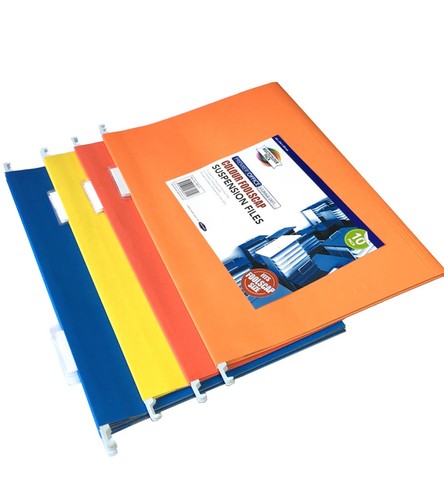 10 X Foolscap Hanging Suspension Files With Tabs Inserts Large Folders ...