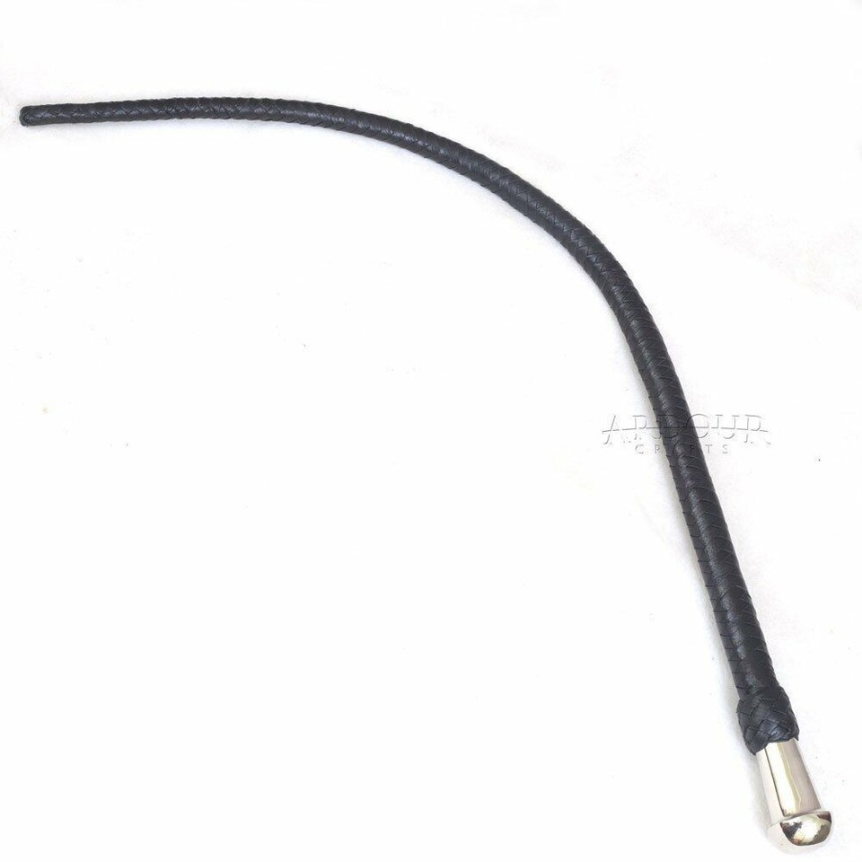 Cowhide Top Grain Leather Handcrafted Flogger Whip 2.6 Feet Sjambok ...