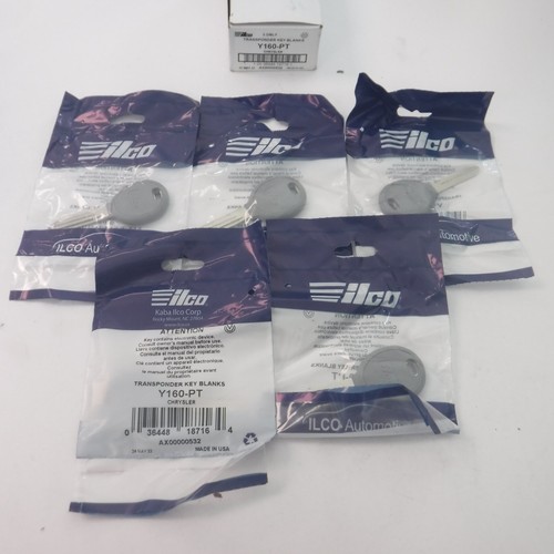 5 Pack Ilco Transponder Key Blanks Y160-PT Fits 1998-2004 Various ...