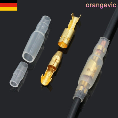 200Pcs Rundstecker + Rundsteckhülsen set 3,9mm Steckverbinder für Auto ...