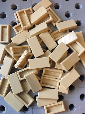 Lego 1x2 Tan Flat Tiles Smooth Finishing Tile Buildings Roof Floor Sand ...