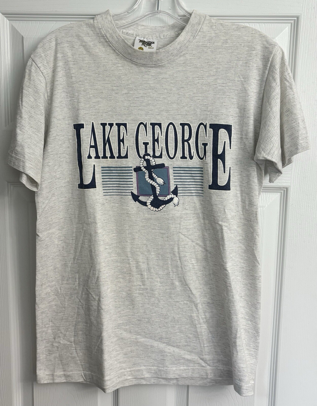 Vintage Lake George Anchor Single Stitch Heather Gray… - Gem