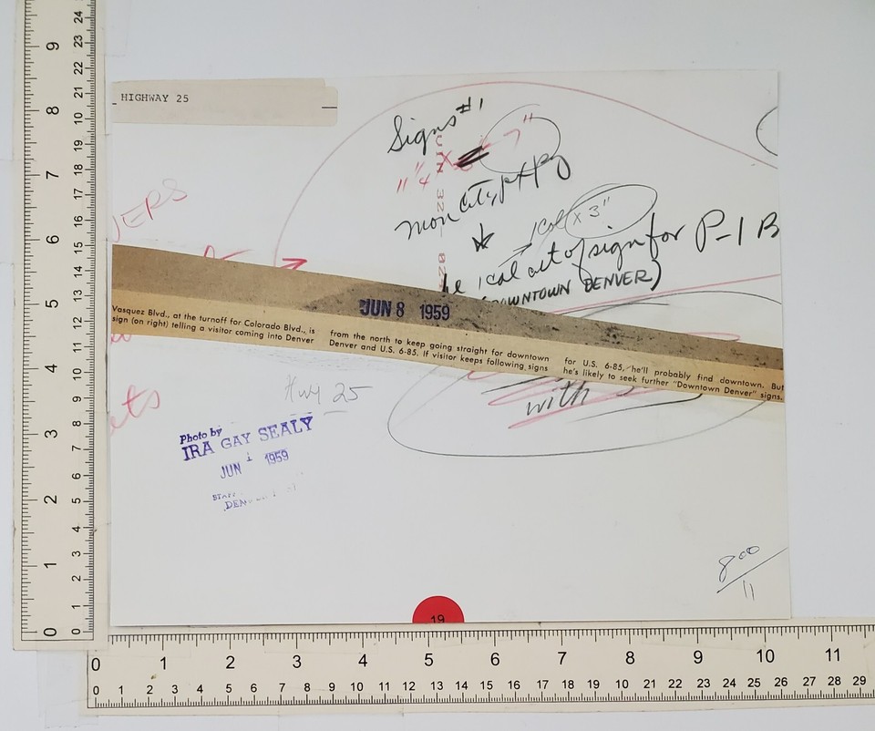 1959 Denver CO Highway 25 Signs Colorado Blvd Downtown Vintage Press ...