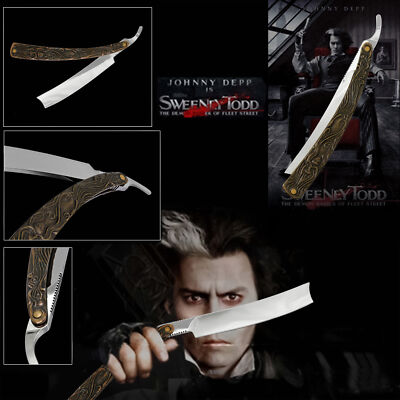 SWEENEY TODD DEMON BARBER'S STRAIGHT RAZOR REPLICA, BURTON DEPP SHAVING ...