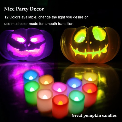 Multi Color Changing LED Flameless Votive Candles With Timer and Remote ...
