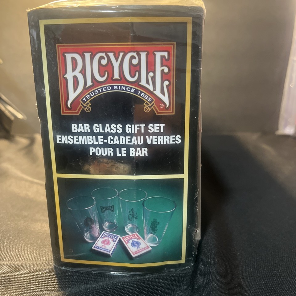 Bicycle Playing Cards Bar Glass Gift Set - Sealed - Cut In The Top | eBay
