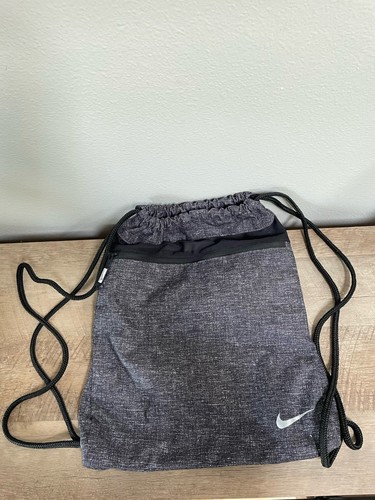 Nike Drawstring Cinch Backpack Gym Shoe Bag Black White Gray | eBay
