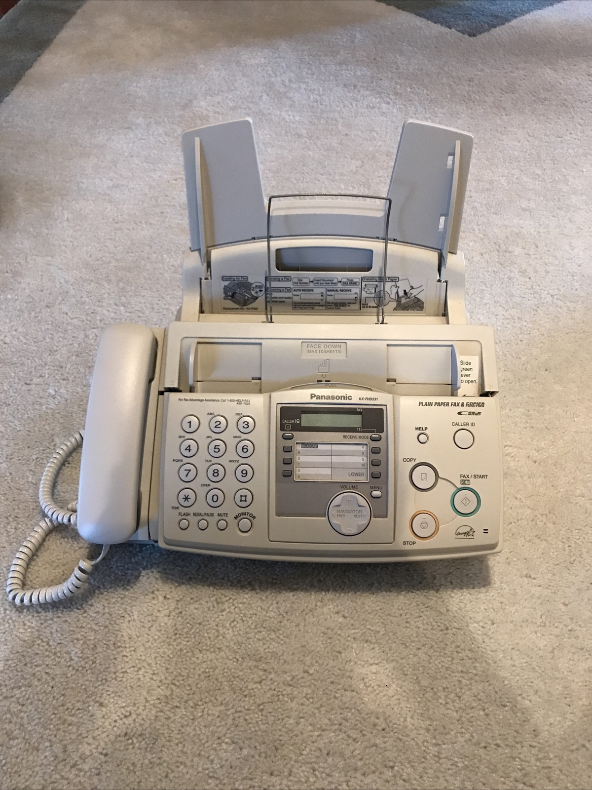 Panasonic KX-FHD331 Compact Plain Paper Facsimile/Fax & Copier Machine ...