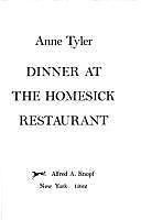 Dinner at the Homesick Restaurant by Anne Tyler (1982, Hardcover) for ...