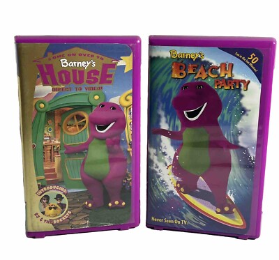 Barney VHS Lot Of 2 Beach Party & Come On Over To Barneys House 90s ...