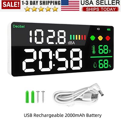 LED Digital Sound Level Meter 30~130db Noise Detector Decibel Meter ...