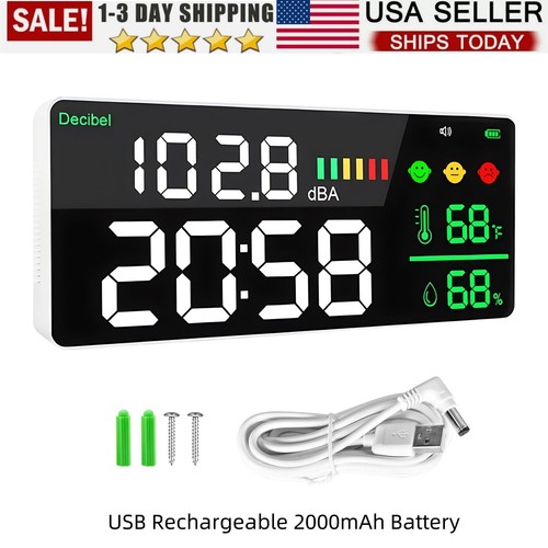 LED Digital Sound Level Meter 30~130db Noise Detector Decibel Meter ...