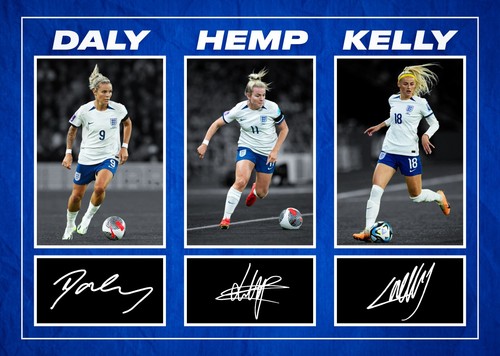 DALY HEMP KELLY England Lionesses Signed Pre-Print A4 Montage PHOTO ...