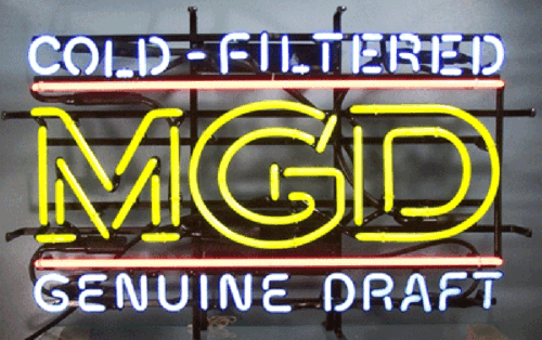 Cold Filtered MGD Genuine Draft Neon Sign 24x20 Beer Bar Cave Wall ...