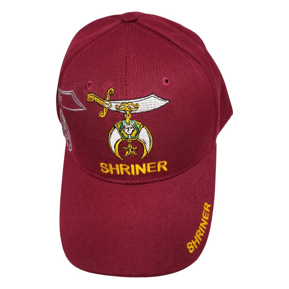 Shriners Baseball Cap Maroon Shriner Hat Crescent Scimitar Masons ...
