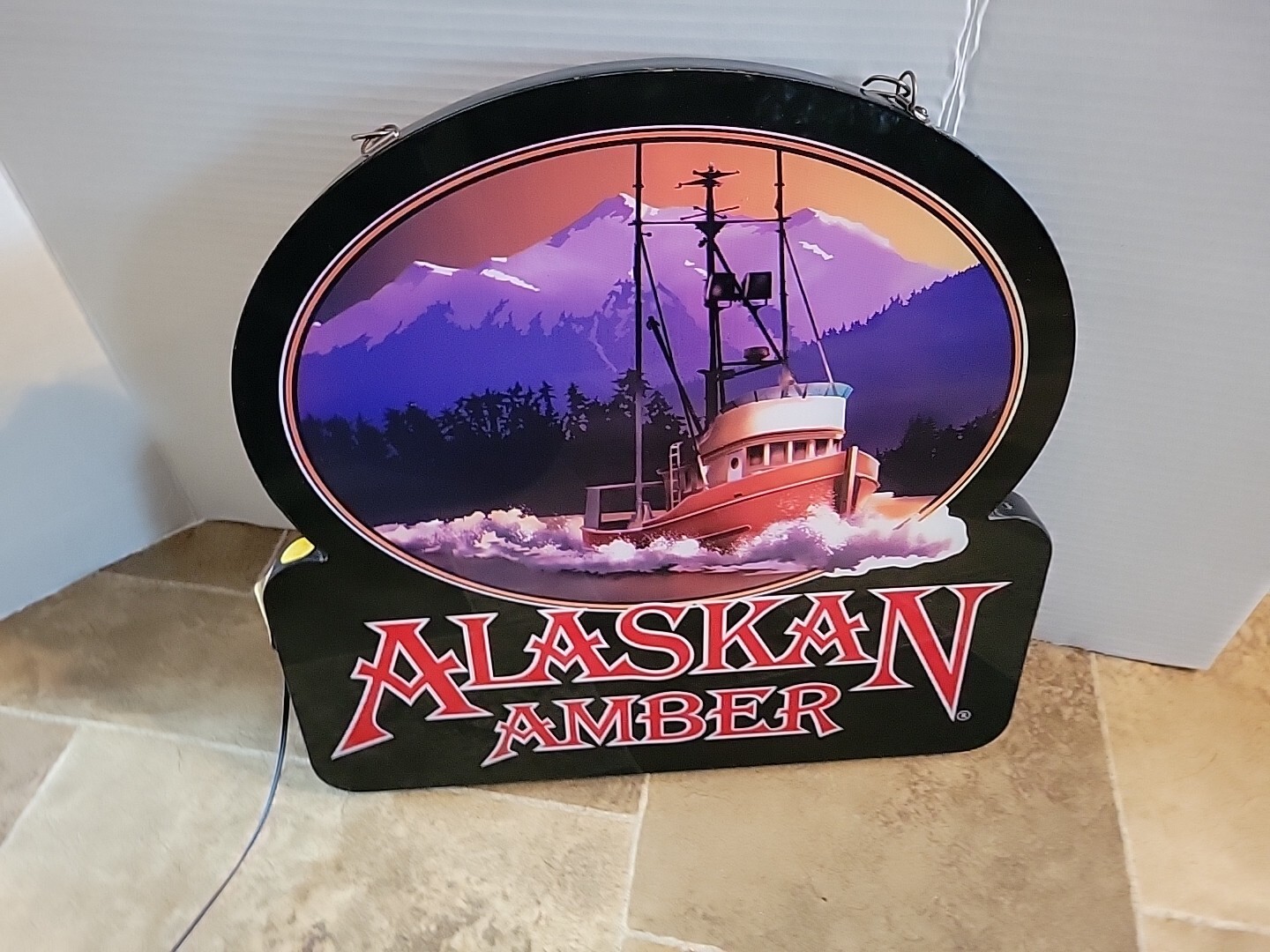 Alaskan Amber Beer LED Double-sided Light Up Bar Pub Sign Steamboat ...