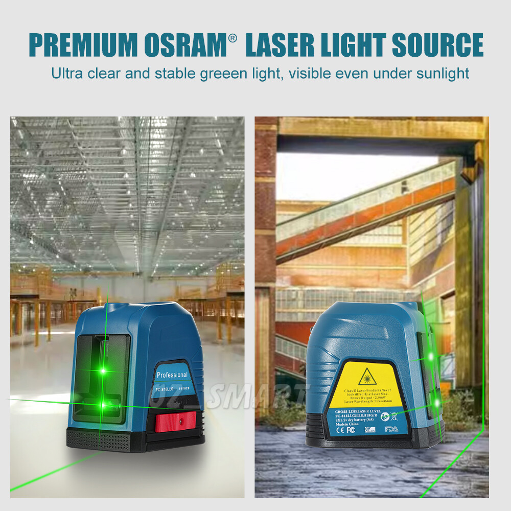 Green Beam Cross Line Laser Level Self Leveling Home DIY Level IP54 ...
