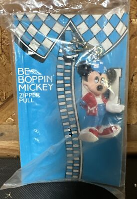 Vintage 1990 Disney Mickey Mouse “Be Boppin” Zipper Figure Pull Avon ...