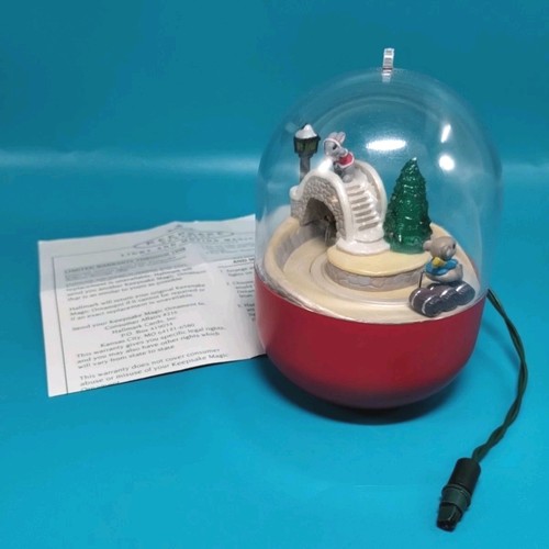 Vtg Hallmark Jumping For Joy Mouse Ice Skaters Light & Motion Christmas ...