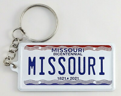 Missouri License Plate Aluminum Ultra-Slim Souvenir Keychain 2.5"x1.25 ...