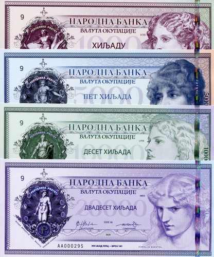 SET OF 4 PRATNY 1000 TO 20,000 BOFL POLYMER FANTASY ART NOTES BY MUJAND ...