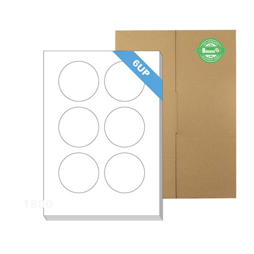 A4 Labels Sheets White Matte ROUND 6-40UP 30 35 40 50 60 70mm DIA ...