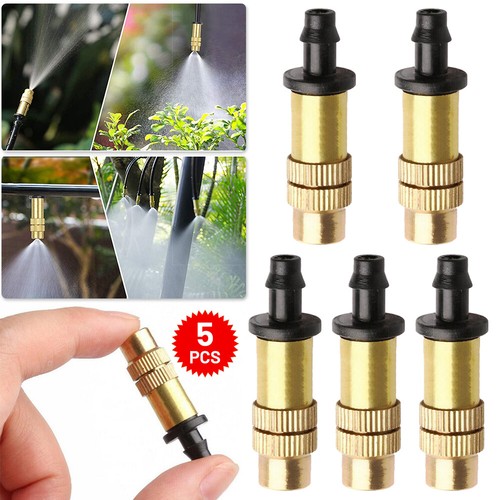 5-50PC Adjustable Misting Nozzle Garden Patio Water Mister Brass Spray ...