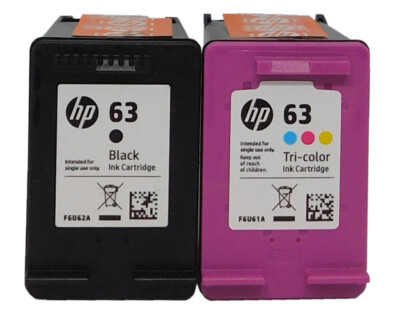 HP 63 2 pack Combo Ink Cartridges 63 Black and 63 Color GENUINE | eBay