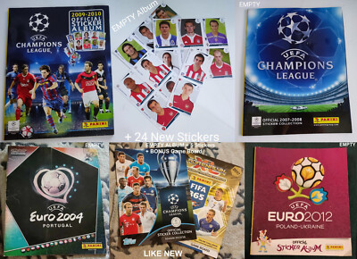 Different PANINI & TOPPS Football ALBUMS EMPTY OR FEW STICKERS Inside ...