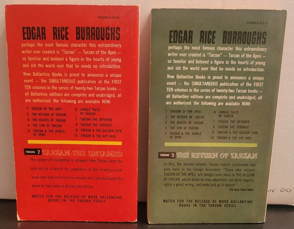 Vintage Edgar Rice Burroughs Tarzan mixed pulp fiction lot of 11 novels ...