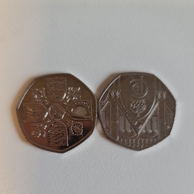 Set of 2 King Charles 50p Coins-2022 Memorial & 2023 Coronation From ...