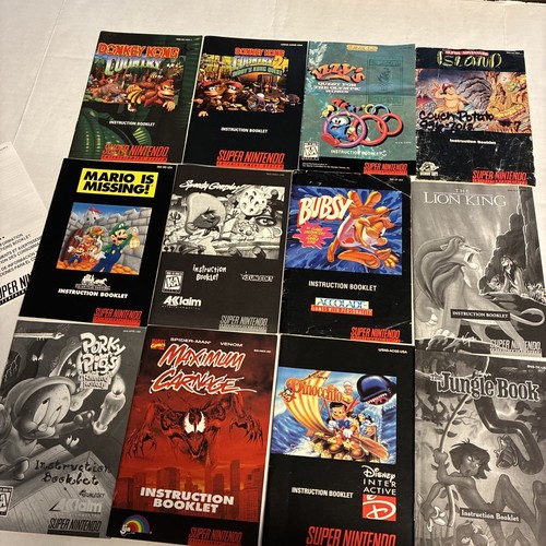 Big Lot Of 12 Super Nintendo MANUALS only | eBay