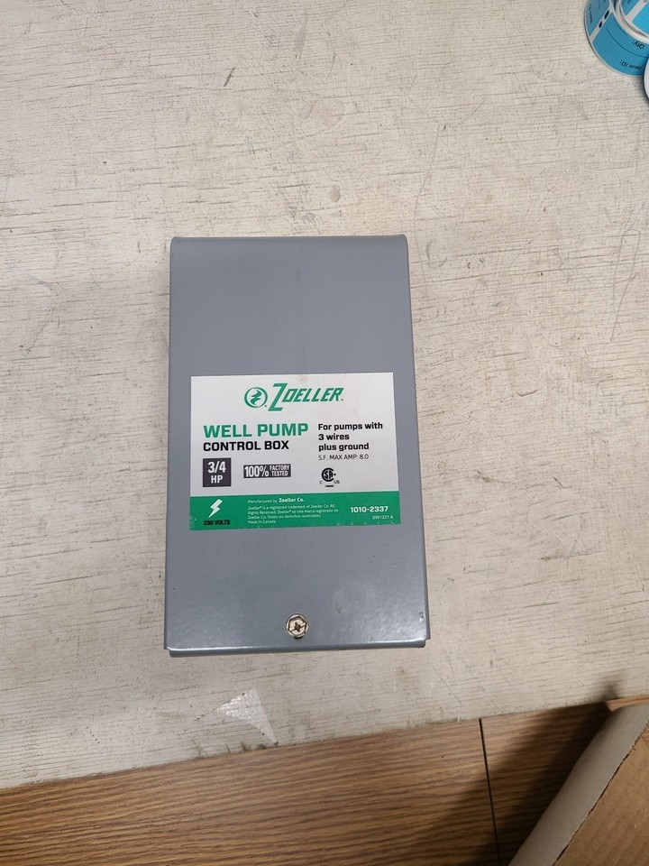 Zoeller 1010-2337 Well Pump Control Box, 3/4 HP, 230V 3 wires plus ...