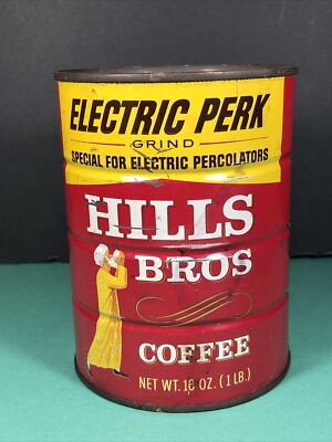 VTG Hills Bros | 1 lb Coffee Can | Electric Perk Grind | Missing The ...