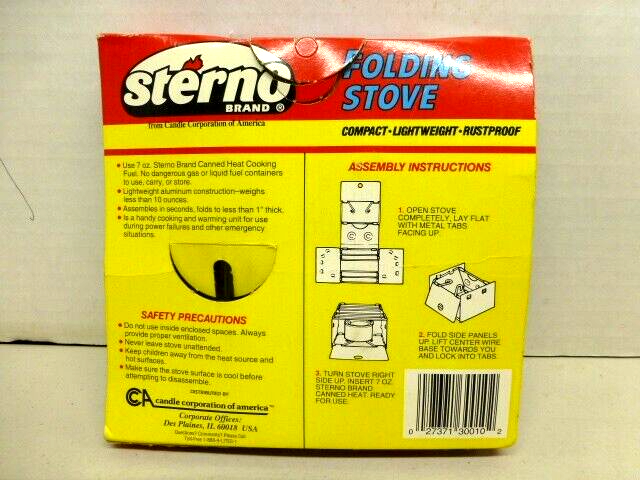Sterno Brand Portable Folding Camping Stove - NIB NEW | eBay