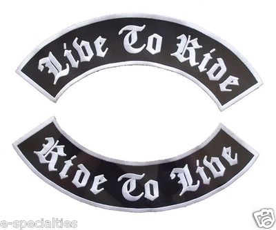Live to Ride Large Rocker Back Patch Motorcycle Biker 3 | eBay