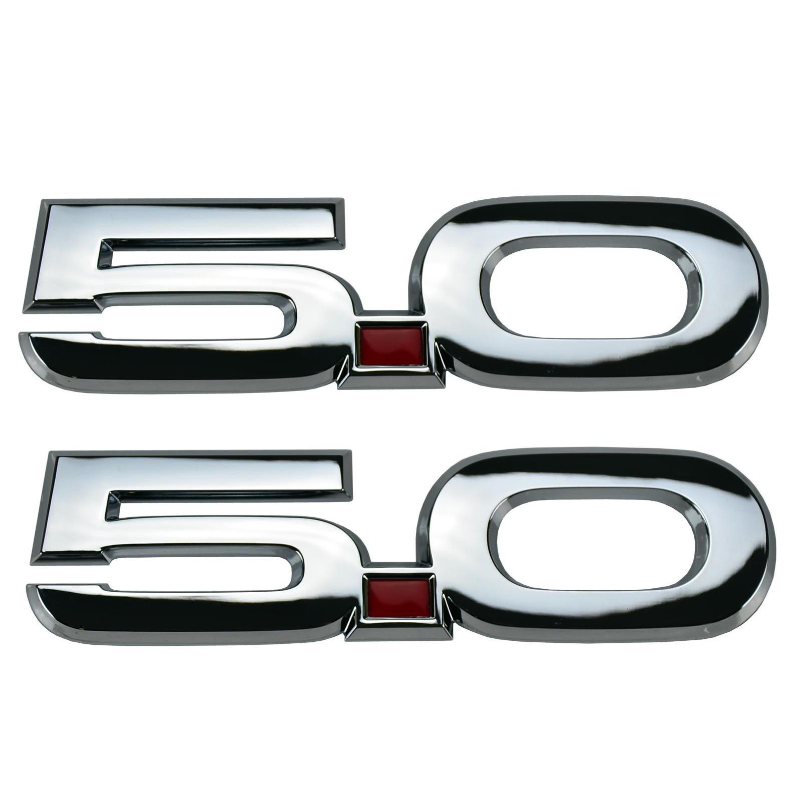 OEM NEW 2015 Mustang GT 5.0 Chrome Clad Emblems, Self Adhesive PAIR F ...