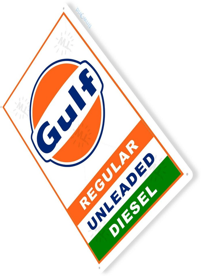 Gulf Motor Oil Logo Gas Station Garage Shop Retro Wall Décor Metal Tin ...