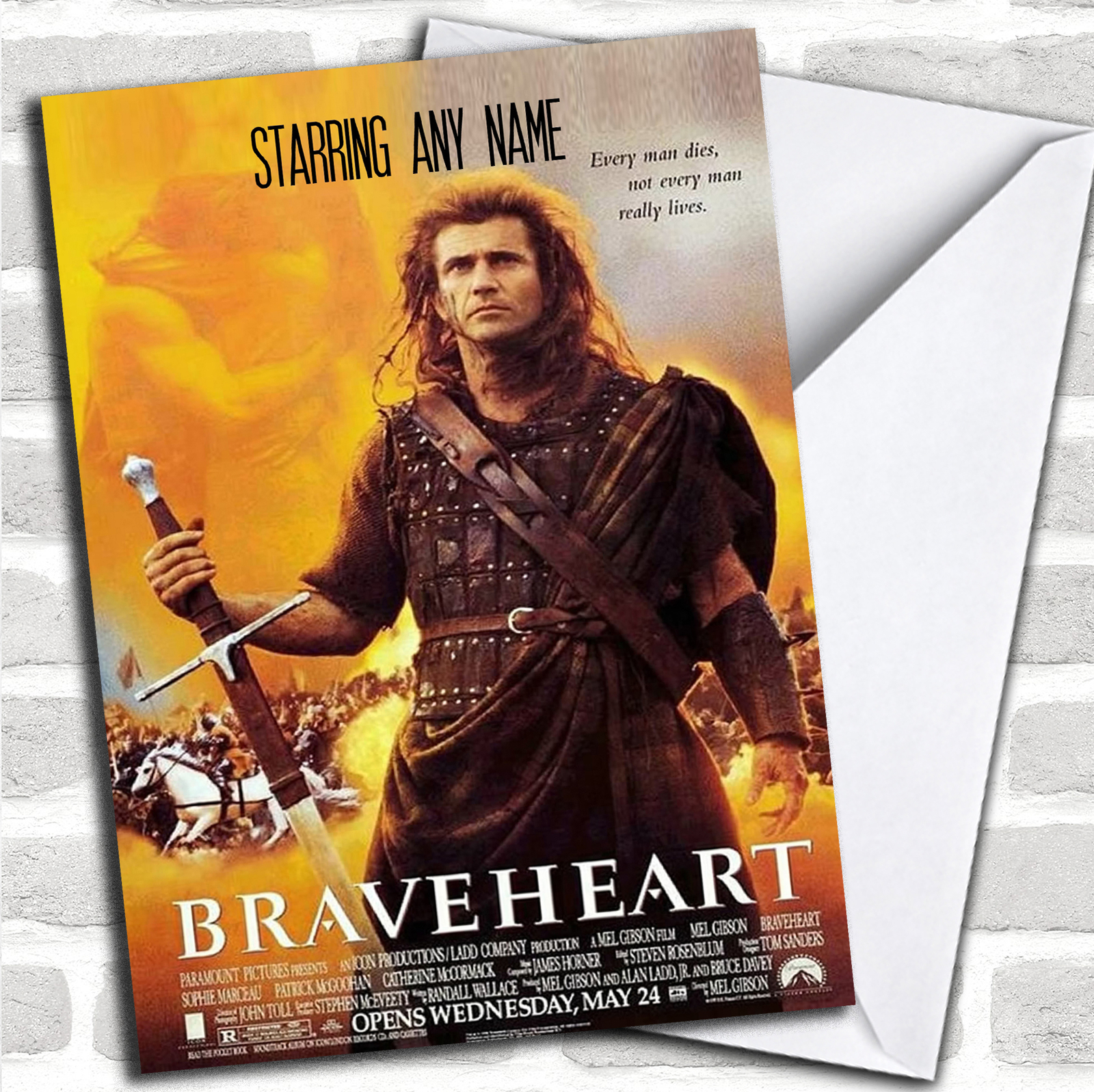 Spoof Braveheart Movie Film Poster Birthday Customised Card | eBay UK