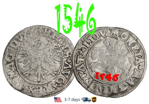 Poland Prussia SOLIDUS Solid Schilling 1546 Sigismund I Silver Coin ...