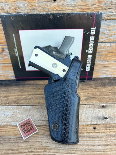 Ted Blocker Black Basket Leather Lined Duty Holster For Colt 45 1911 5 ...