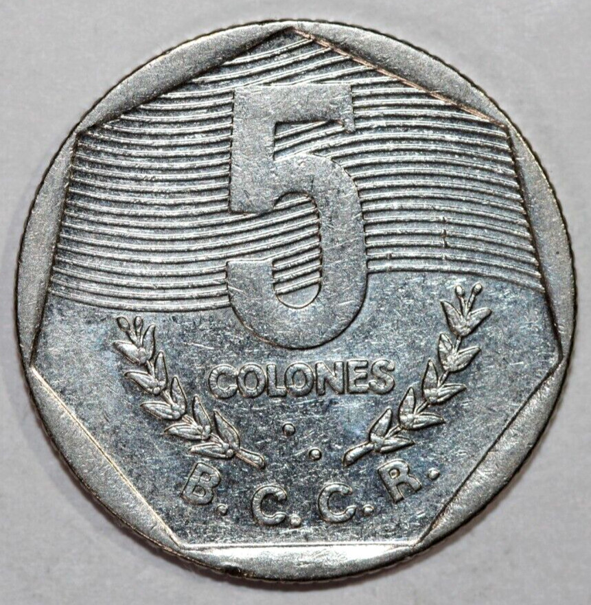 Costa Rica 1993 5Colones National Arms -Foreign Coin 26mm – Antique ...