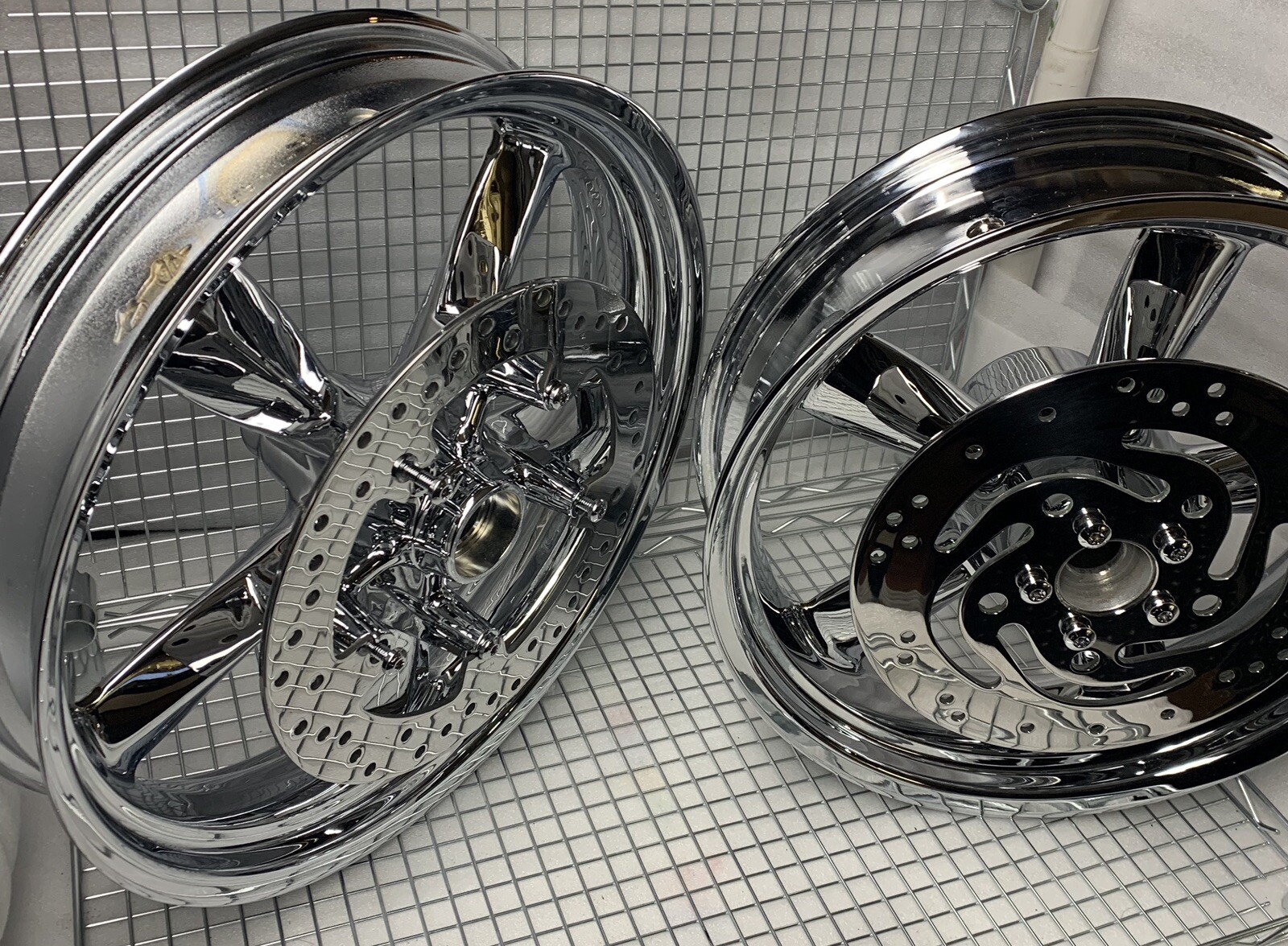 Harley Chrome Wheels pulley Rotors FORKS Dyna Switchback Rims 2013 -17 ...